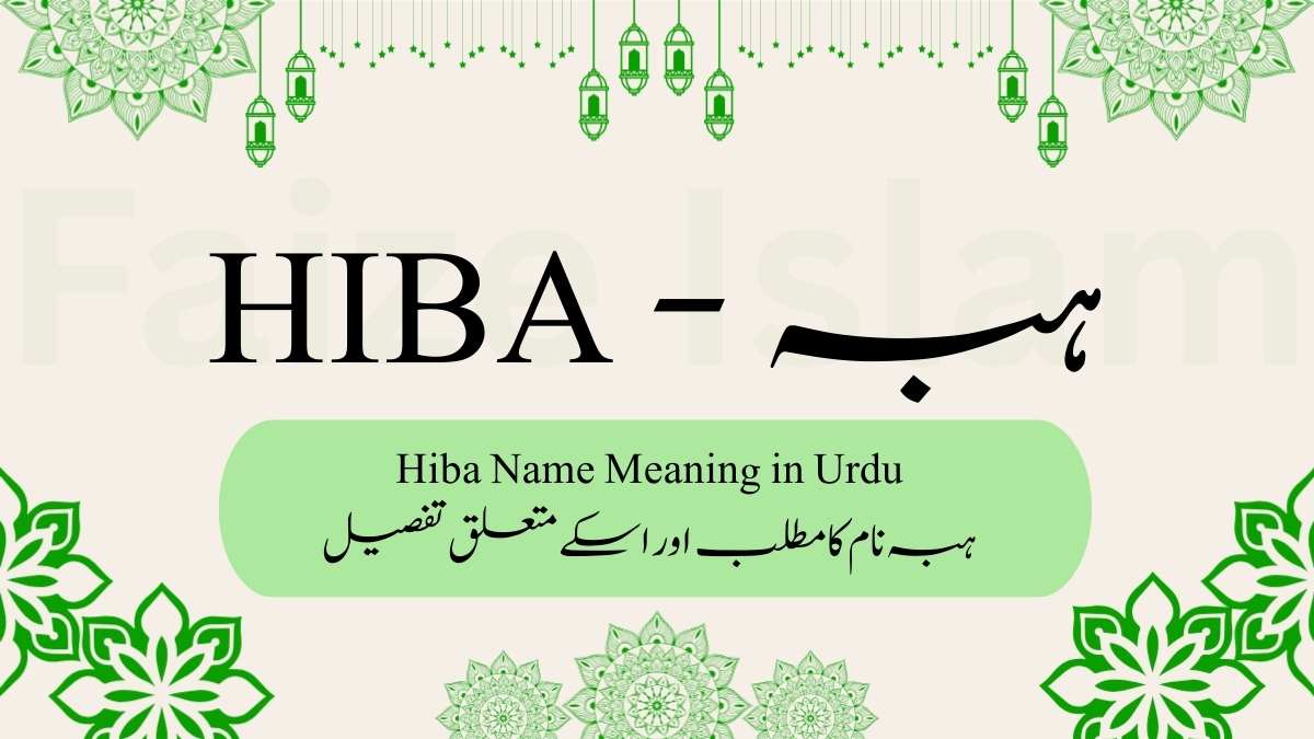 ہبہ نام کا مطلب اردو | Hiba Name Meaning in Urdu | Faize Islam